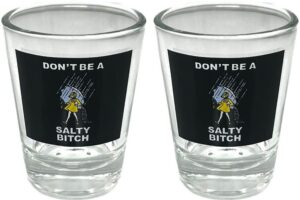 black ball corp. salty bitch - 2oz novelty shot glass - 2 piece set