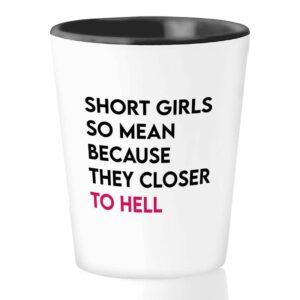 bubble hugs girl squad shot glass 1.5oz - short girls so mean - sarcasm sassy sarcastic banter joke girls week squad goals friendship mate sister sissy ladies