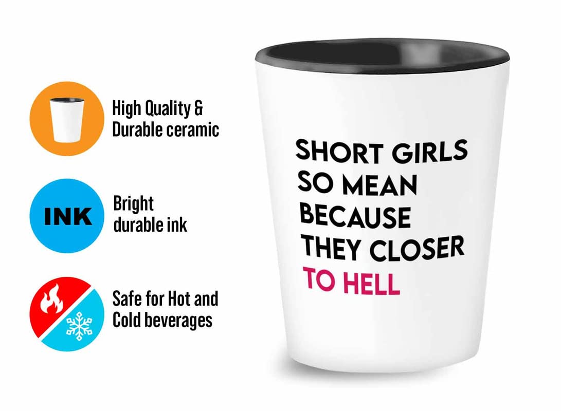 Bubble Hugs Girl Squad Shot Glass 1.5oz - Short Girls So Mean - Sarcasm Sassy Sarcastic Banter Joke Girls Week Squad Goals Friendship Mate Sister Sissy Ladies