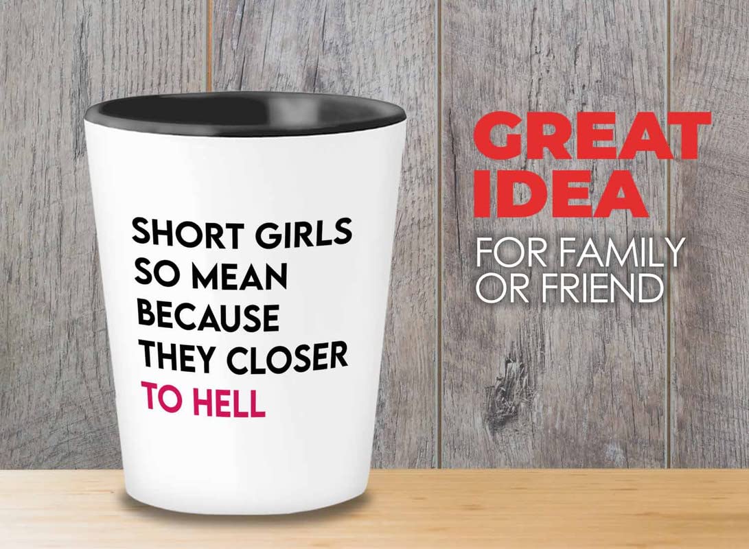 Bubble Hugs Girl Squad Shot Glass 1.5oz - Short Girls So Mean - Sarcasm Sassy Sarcastic Banter Joke Girls Week Squad Goals Friendship Mate Sister Sissy Ladies