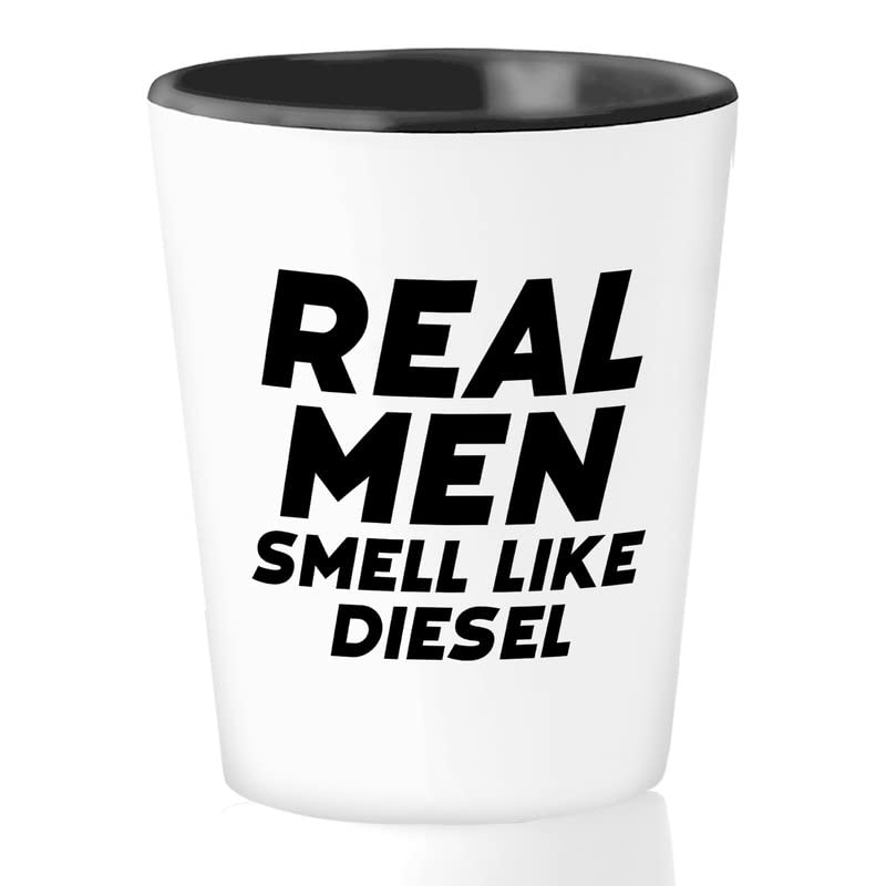 Bubble Hugs Mechanical Engineering Shot Glass 1.5oz - Real men smell like diesel A - Auto Mechanic Humor Car Enthusiast Garage Industrial Civil Engineering Student