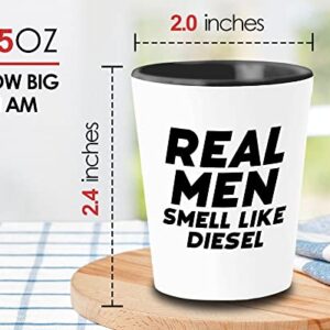 Bubble Hugs Mechanical Engineering Shot Glass 1.5oz - Real men smell like diesel A - Auto Mechanic Humor Car Enthusiast Garage Industrial Civil Engineering Student