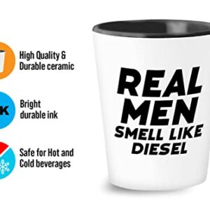 Bubble Hugs Mechanical Engineering Shot Glass 1.5oz - Real men smell like diesel A - Auto Mechanic Humor Car Enthusiast Garage Industrial Civil Engineering Student