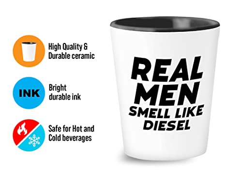 Bubble Hugs Mechanical Engineering Shot Glass 1.5oz - Real men smell like diesel A - Auto Mechanic Humor Car Enthusiast Garage Industrial Civil Engineering Student