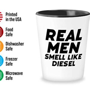 Bubble Hugs Mechanical Engineering Shot Glass 1.5oz - Real men smell like diesel A - Auto Mechanic Humor Car Enthusiast Garage Industrial Civil Engineering Student