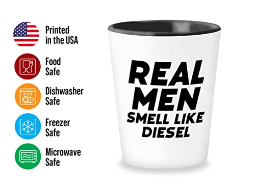 Bubble Hugs Mechanical Engineering Shot Glass 1.5oz - Real men smell like diesel A - Auto Mechanic Humor Car Enthusiast Garage Industrial Civil Engineering Student