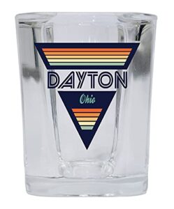 r and r imports dayton ohio 2 ounce square base liquor shot glass retro design