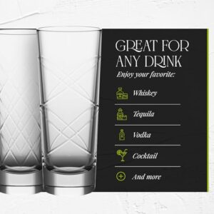 Fifth Avenue Crystal Medallion Shot Glasses Set of 6, 2.2 oz, Durable Shot Glasses Bulk, Etched Patterns, Textured Glass Cups, Small Whiskey Shot Glasses for Vodka, Tequila, Liquor, and Espresso