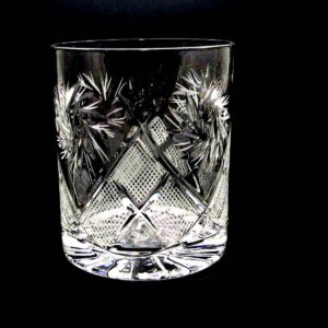 Russian Cut Crystal Scotch Whiskey Vodka Rocks Glasses Old Fashioned Vintage