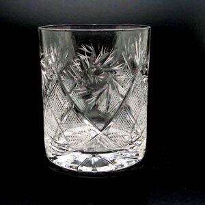 Russian Cut Crystal Scotch Whiskey Vodka Rocks Glasses Old Fashioned Vintage