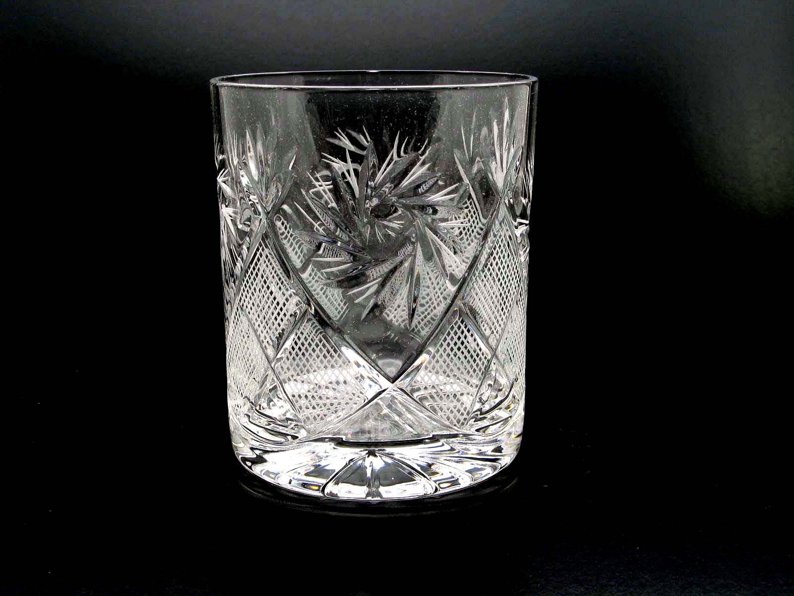 Russian Cut Crystal Scotch Whiskey Vodka Rocks Glasses Old Fashioned Vintage