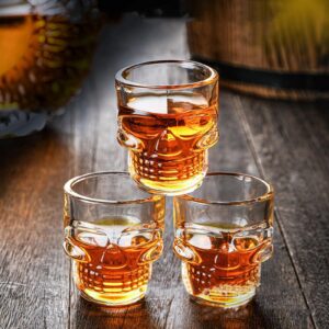 Skull Coffee Mug Clear Double Crystal Glass Whiskey Vodka Cup Suitable for Home Bar Club