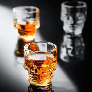 Skull Coffee Mug Clear Double Crystal Glass Whiskey Vodka Cup Suitable for Home Bar Club