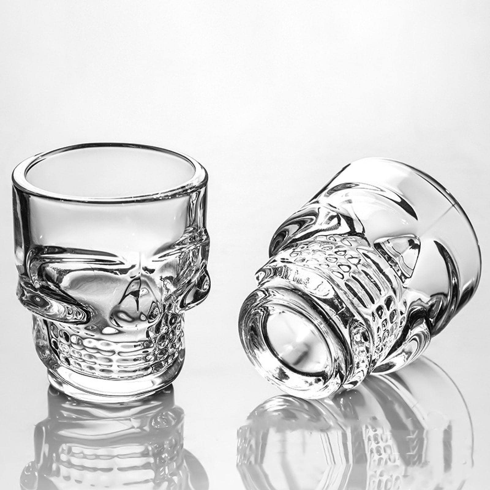 Skull Coffee Mug Clear Double Crystal Glass Whiskey Vodka Cup Suitable for Home Bar Club