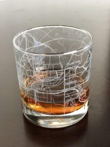 rocks whiskey old fashioned 11oz glass urban city map atlanta georgia