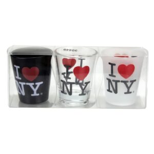 torkia - official licensed i love/heart ny shot glass - set of 3