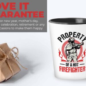 Bubble Hugs Firefighter Shot Glass 1.5oz - Property Of A Hot - Emergency Unit Firefighting Fire Academy Inspectors Profession Firetruck Sirens