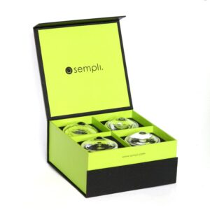 Sempli 4 Crystal Frosted Hand Blown Cupa Shot ICE Glasses in Gift Box