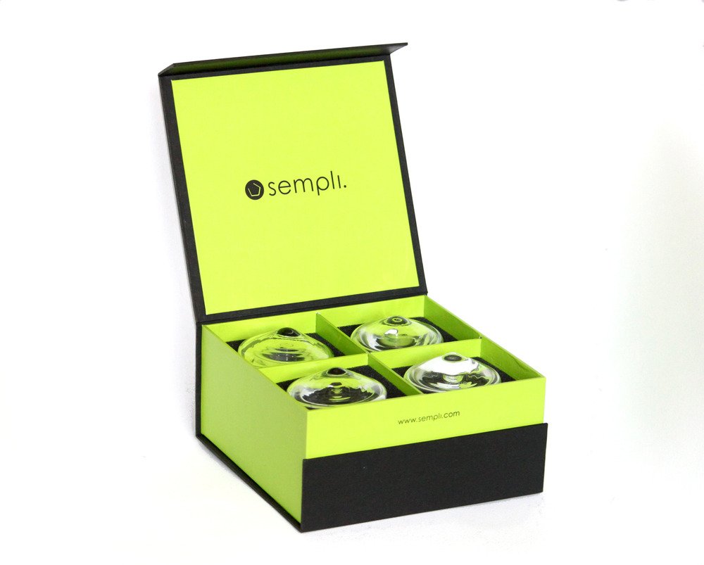 Sempli 4 Crystal Frosted Hand Blown Cupa Shot ICE Glasses in Gift Box