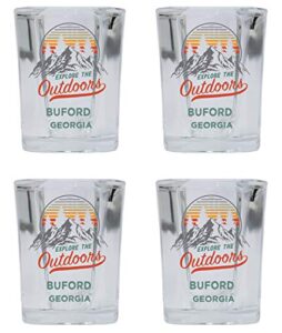 r and r imports buford georgia explore the outdoors souvenir 2 ounce square base liquor shot glass 4-pack