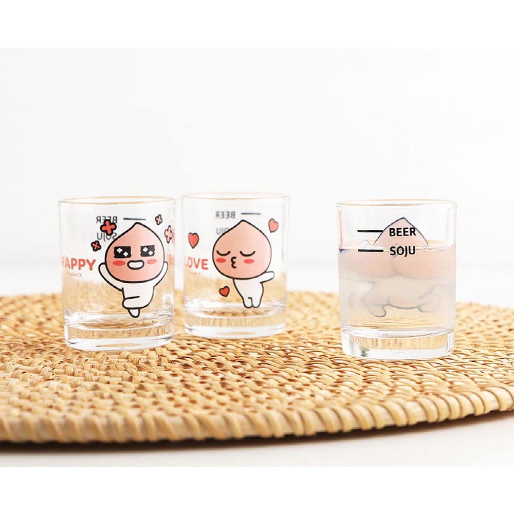 Kakao Soju Glass, Kakao Shot Glass, Soju Shot Glasses korean, Soju Glasses Set of 4 (2oz/60ml)