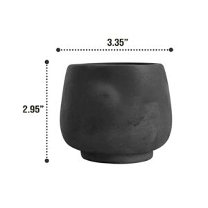 San Andreas Exports, Whiskey Lowball Cup Handmade from Black Ceramic Barro Negro - Fair Trade, Artisan Made, Handcrafted, Natural Materials and Eco-Friendly Package - 9oz for Liquor, Cocktails