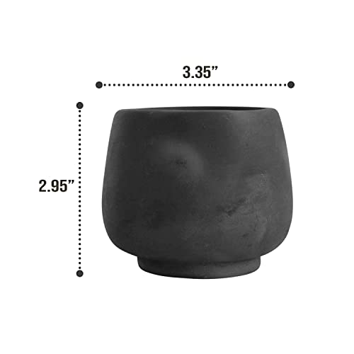 San Andreas Exports, Whiskey Lowball Cup Handmade from Black Ceramic Barro Negro - Fair Trade, Artisan Made, Handcrafted, Natural Materials and Eco-Friendly Package - 9oz for Liquor, Cocktails