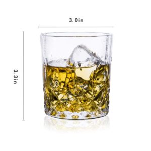 Whiskey Glass Set, Old Fashioned Liquor Vodka Bourbon Lowball Bourbon Cocktail Scotch Tumbler Bar Glasses-7 Oz set of 6