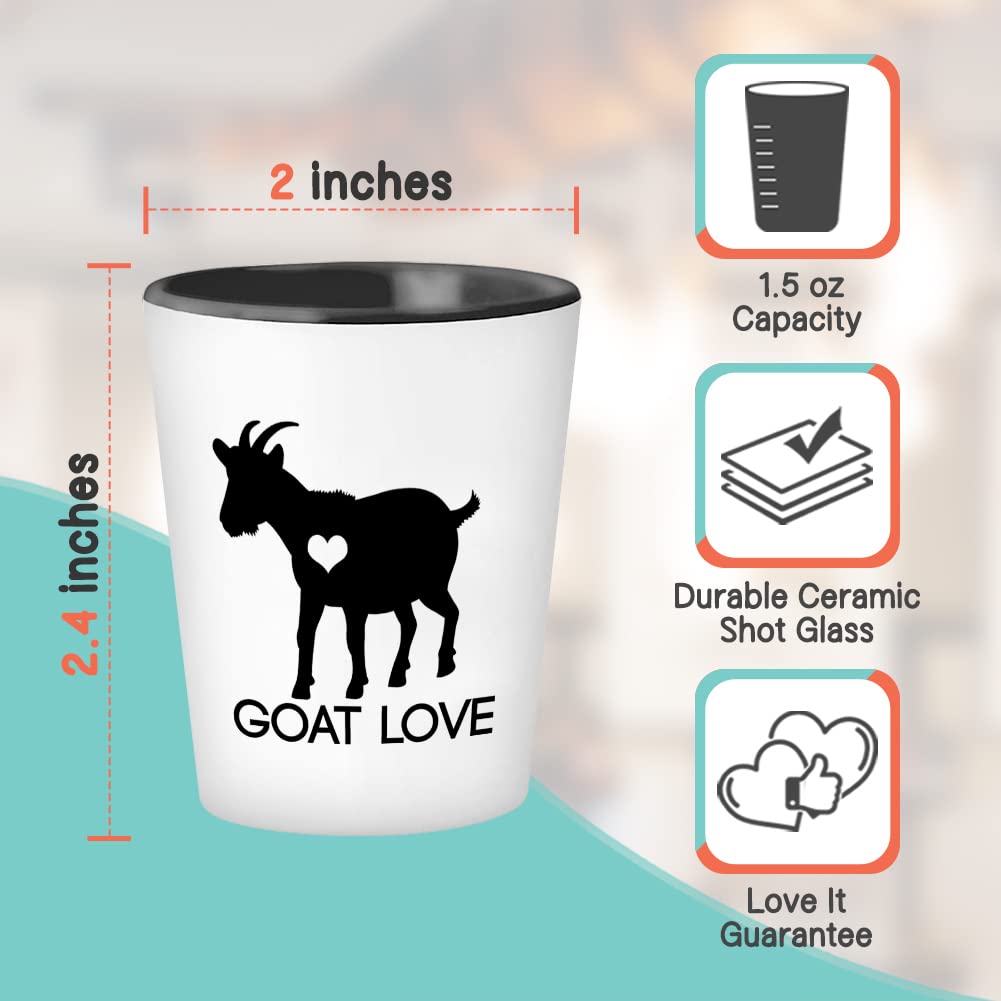 Bubble Hugs Animal Shot Glass 1.5oz - Goat Love - Cute Lover Farm