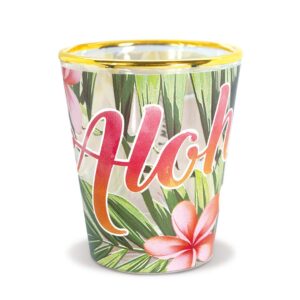 hawaiian coastal island inspired shot glass (aloha palm)