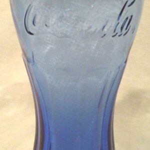 Coca Cola Cobalt Blue Glass 6", Coca Cola Curved Fountain Glass