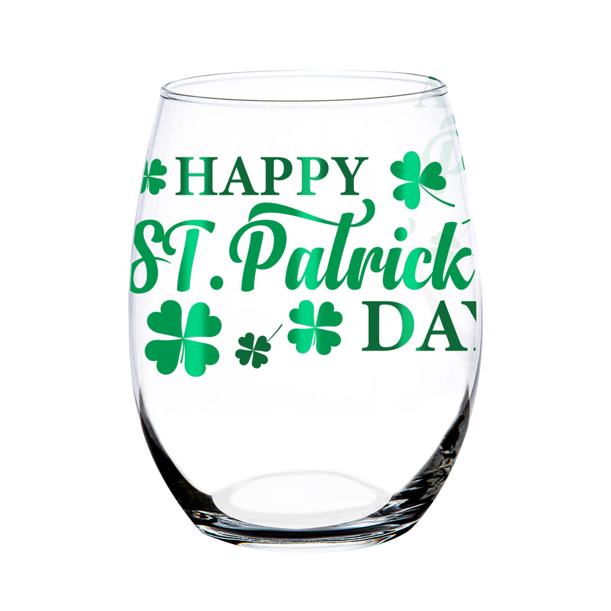 Toasted Tales - St Patrick's Day - Happt St Patrick Day Wine Glasses | St Pattys Glasses for Party Decorations | Home Decor Glasses | Irish Gifts | Gift for Mens & Womens (15 oz)