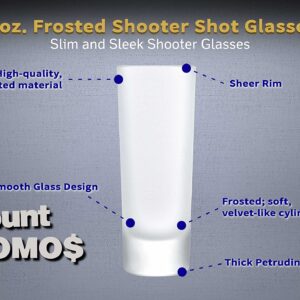 DISCOUNT PROMOS 10 Frosted Shooter Shot Glasses Set, 2 oz. - Barware, Velvet - Frosted