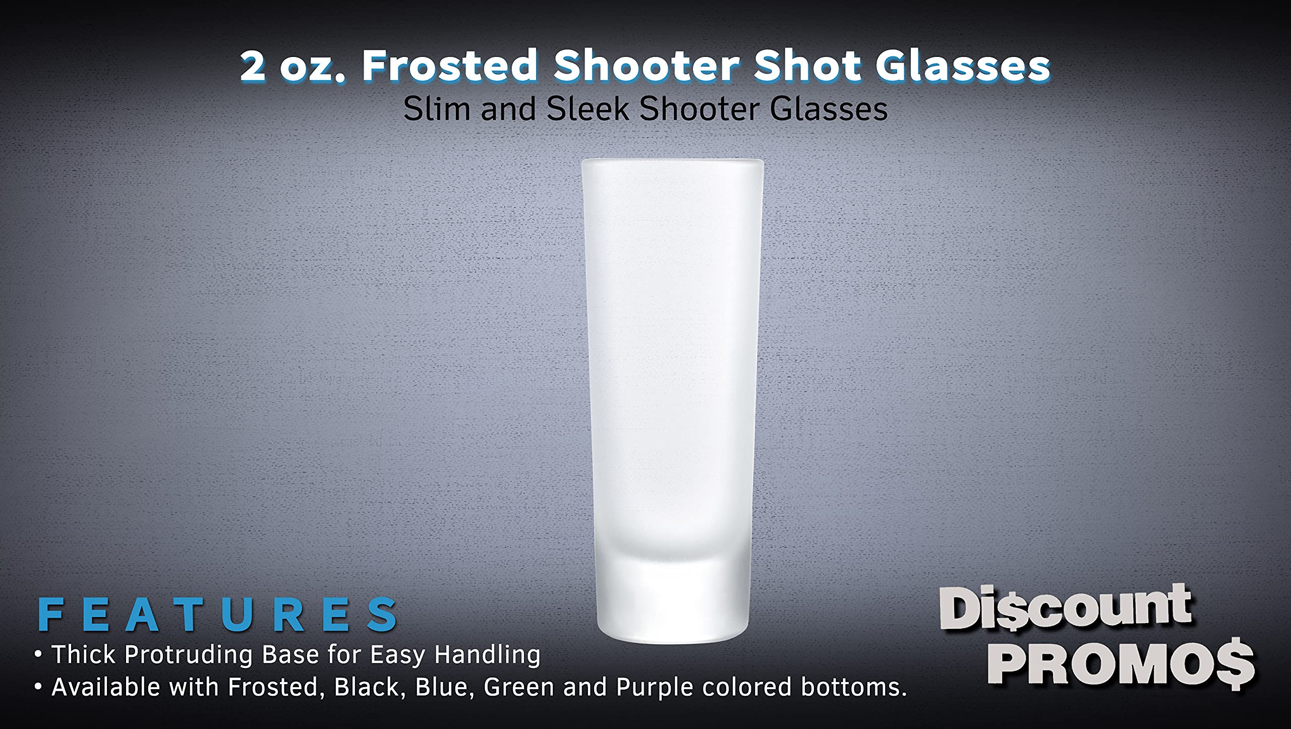 DISCOUNT PROMOS 10 Frosted Shooter Shot Glasses Set, 2 oz. - Barware, Velvet - Frosted