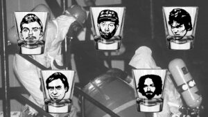 5 set of serial killer shot glasses bundy manson ramirez gein dahmer