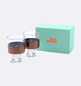 Tom Dixon Tank Low Ball Glasses Set, Clear/Copper, One Size