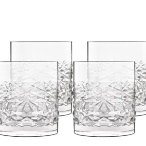 Luigi Bormioli 12346/02 Mixology 12.75 oz Textures DOF Double Old Fashioned Glasses (Set of 4), Clear