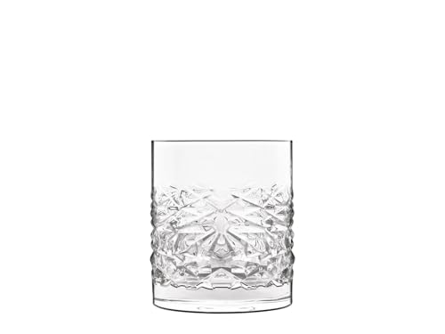 Luigi Bormioli 12346/02 Mixology 12.75 oz Textures DOF Double Old Fashioned Glasses (Set of 4), Clear