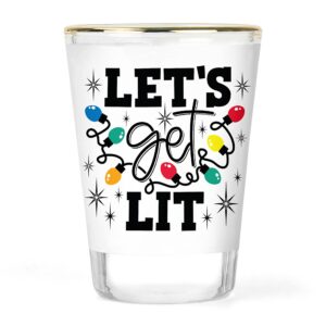 Christmas Shot Glass | Let's Get Lit | Christmas Party Shot Glasses | XMAS Shot Glass | Xmas Gift | Christmas Glass | Merry Christmas