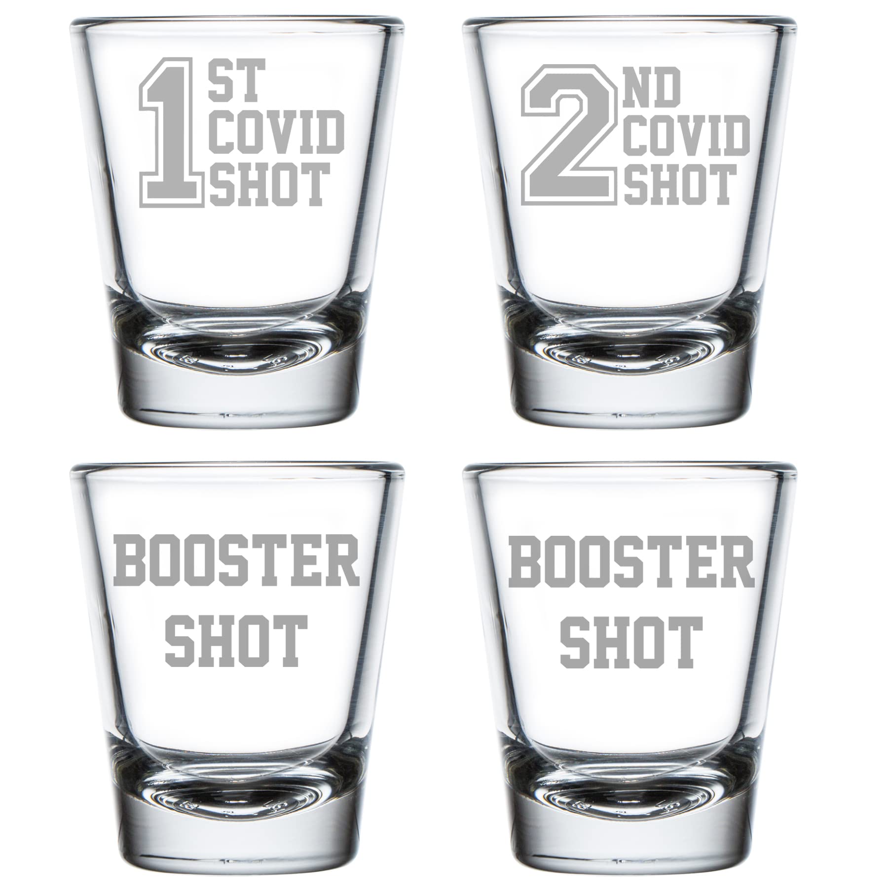 Or Something Set of 4 Shot Glasses Glass Funny Quarantine 1st Shot 2nd Shot Booster Shots