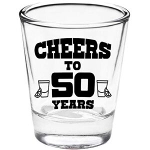 neenonex [12 pack] cheers to 50 years party celebration 1 1/2 oz shot glass (50_years)