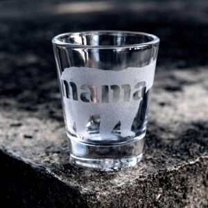 2oz mama bear shotglass laser