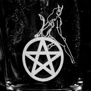 2oz Sexy Demon on Pentagram Shot glass Succubus