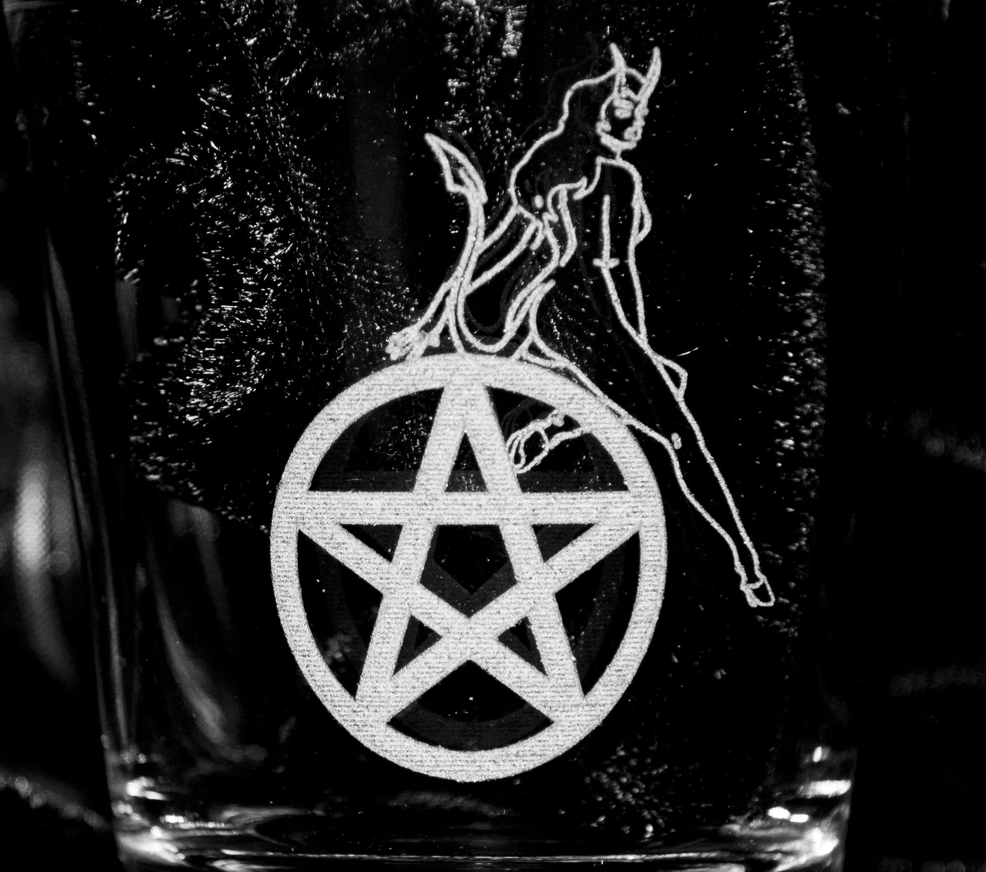 2oz Sexy Demon on Pentagram Shot glass Succubus