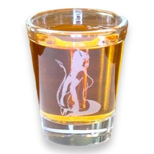 hip flask plus 2oz sexy demon succubus shot glass