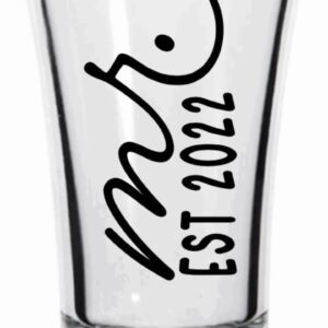 Mr. and Mrs. Est 2022 Shot Glasses Bride and Groom Shot Glasses Wedding Shot Glasses 2oz Shot Glasses Set of Two Mr. and Mrs. Engagement Present Wedding Shot Glasses | Bridal Shower Gift | Jemley