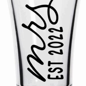 Mr. and Mrs. Est 2022 Shot Glasses Bride and Groom Shot Glasses Wedding Shot Glasses 2oz Shot Glasses Set of Two Mr. and Mrs. Engagement Present Wedding Shot Glasses | Bridal Shower Gift | Jemley