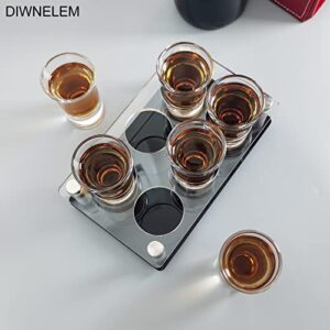 DIWNELEM Acrylic Shot Glass Holder Shot Glass Server Acrylic Cup Holder Shot Glass Serving Tray Shot Glass Base for Tequila Whiskey Brandy Vodka Spirit Liquor (2 * 3 Cup Holder,No Glass Cups)