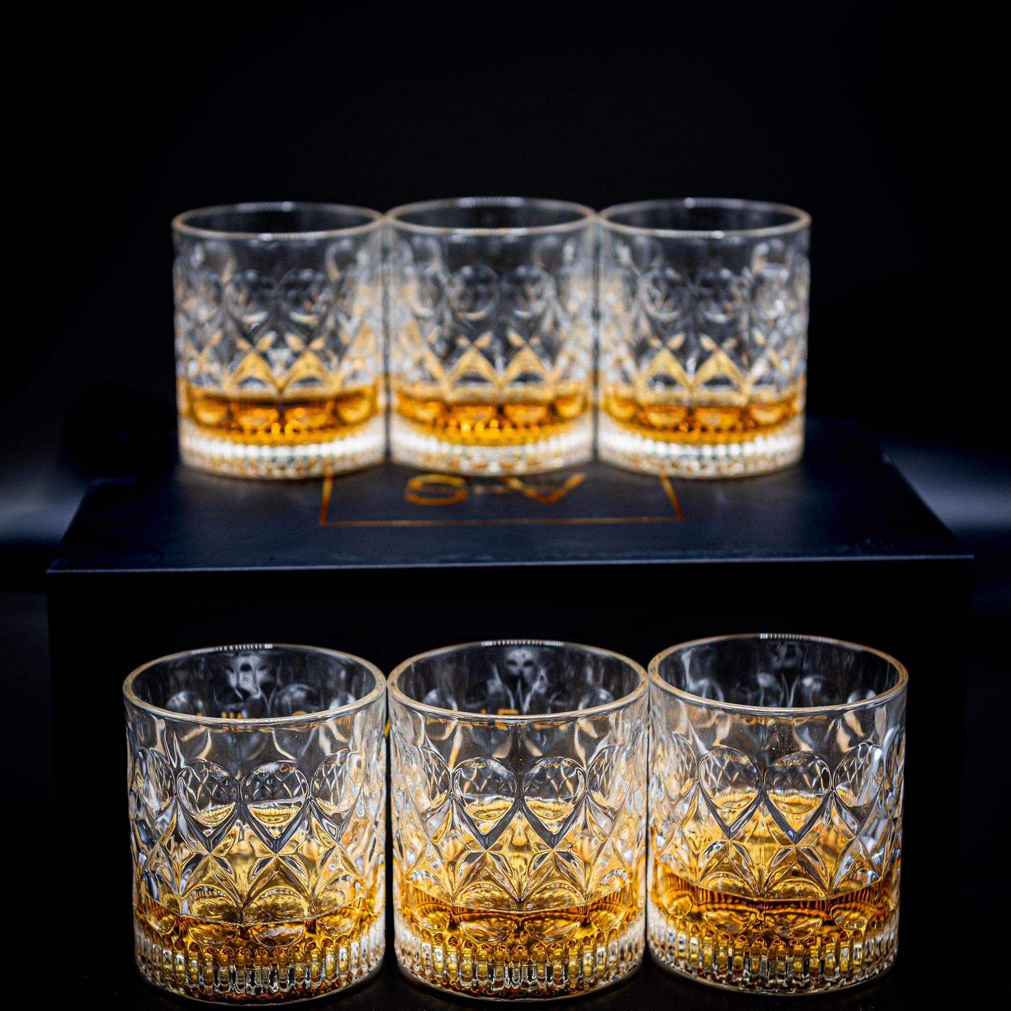 Scotch Over Vodka - Whiskey Glasses-Premium 10oz Scotch Glasses Set of 6 / Old Fashioned Crystal Glasses / Perfect for Scotch Lovers / Style Glassware for Bourbon/ Rum Glasses/Teardrop Design