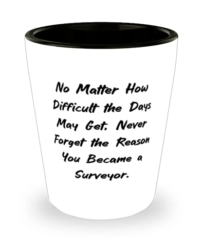 Gag Surveyor Shot Glass, No Matter How Difficult the Days May Get, Never Forget the Reason You, Present For Men Women, Cool From Boss